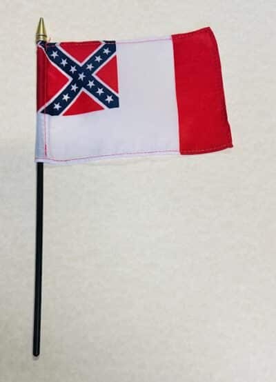 4″ x 6″ Miniature Confederate Stick Flag – Sons of Confederate Veterans